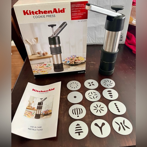 KitchenAid | Kitchen | Kitchen Aid Cookie Press With 2 Unique Shaped ...